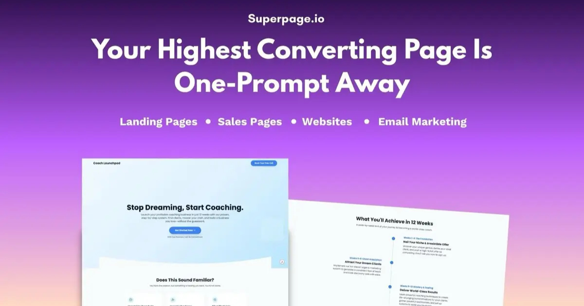 SuperPage: AI Landing Page Builder - Create Fast & Easy